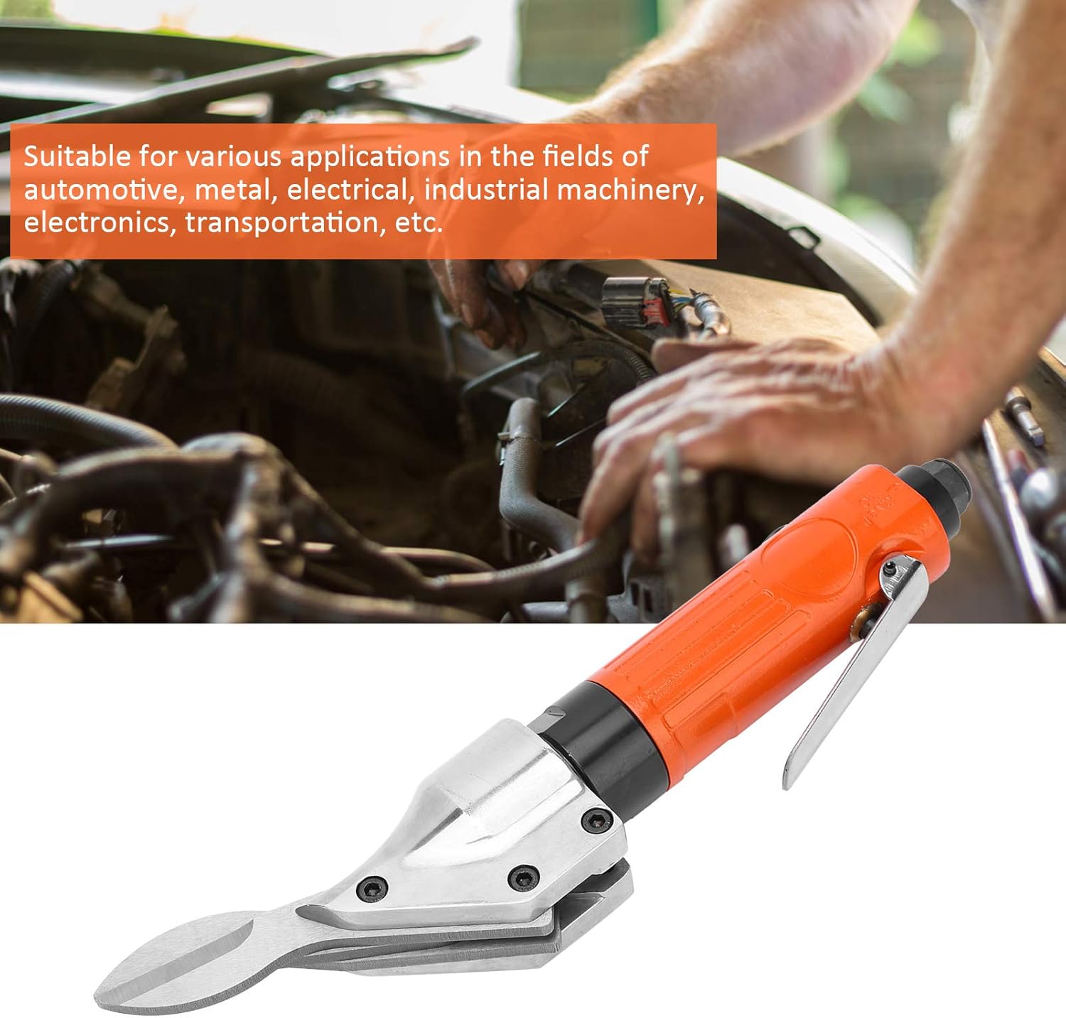 1/4in Air Shears, 2500rmp Pneumatic Metal Cutter Steel Straight Blade ...