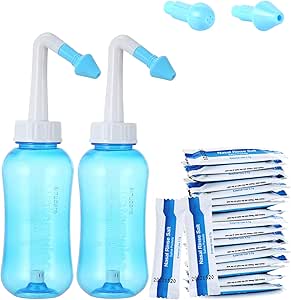Neti Pot Pack of 2, Nasal Rinse Wash Bottle 300ML, Nettie Pot Sinus ...