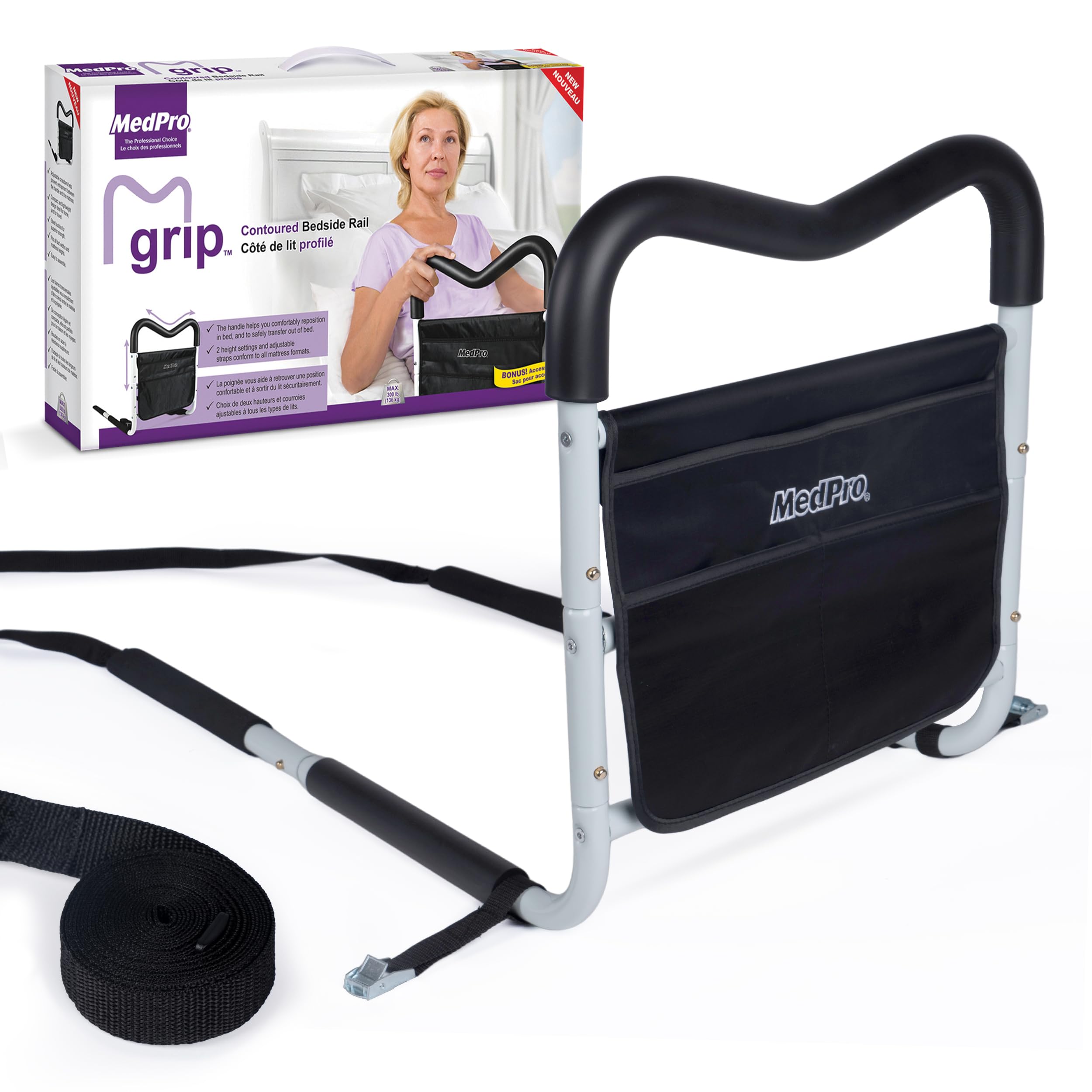Mua MedPro MGrip Adjustable Contoured Bed Rail with Multiple Gripping ...