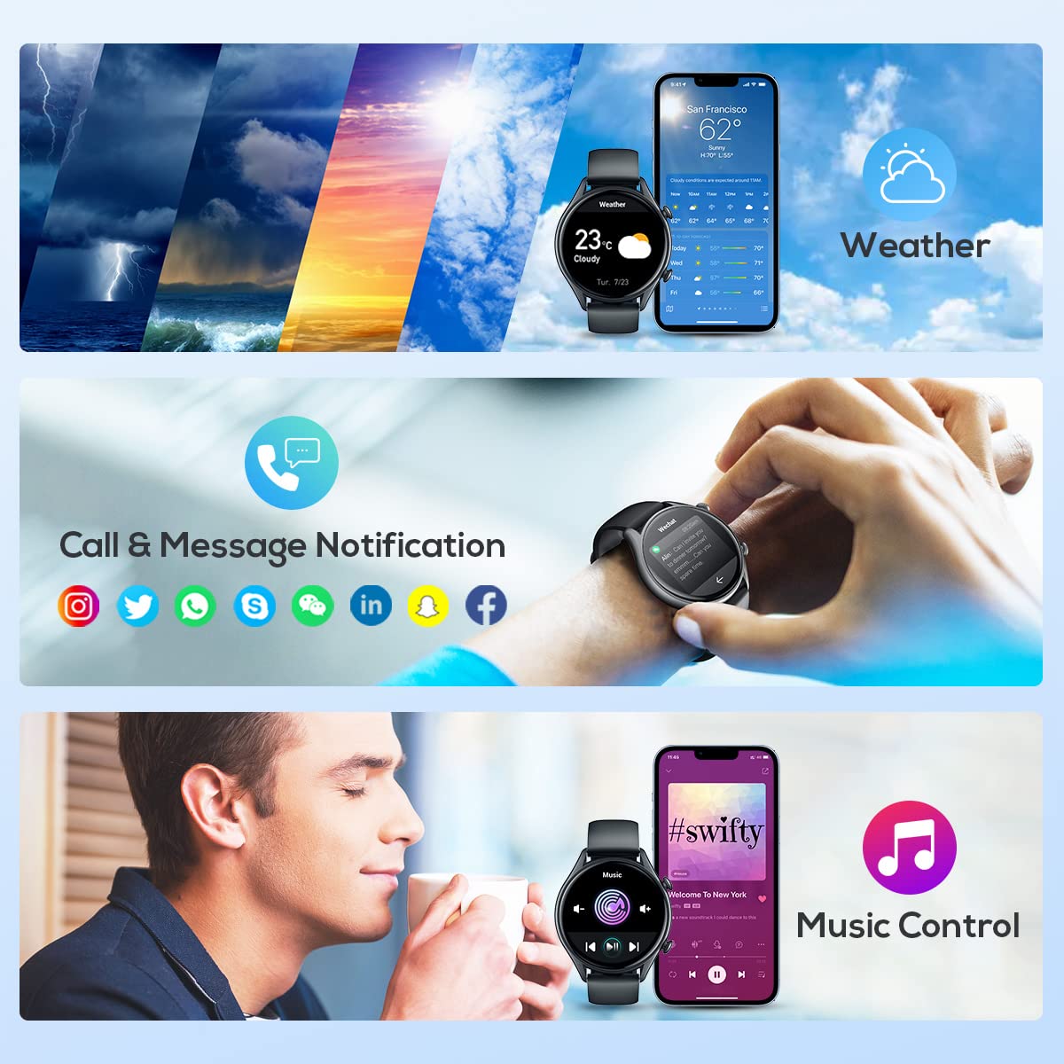 Mua Smartwatch for Men Android iPhone: Smart Watch with Call & Text ...