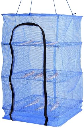 WLT Fish Drying Rack,Foldable 4 Layers Fish Drying Rack Vegetable ...