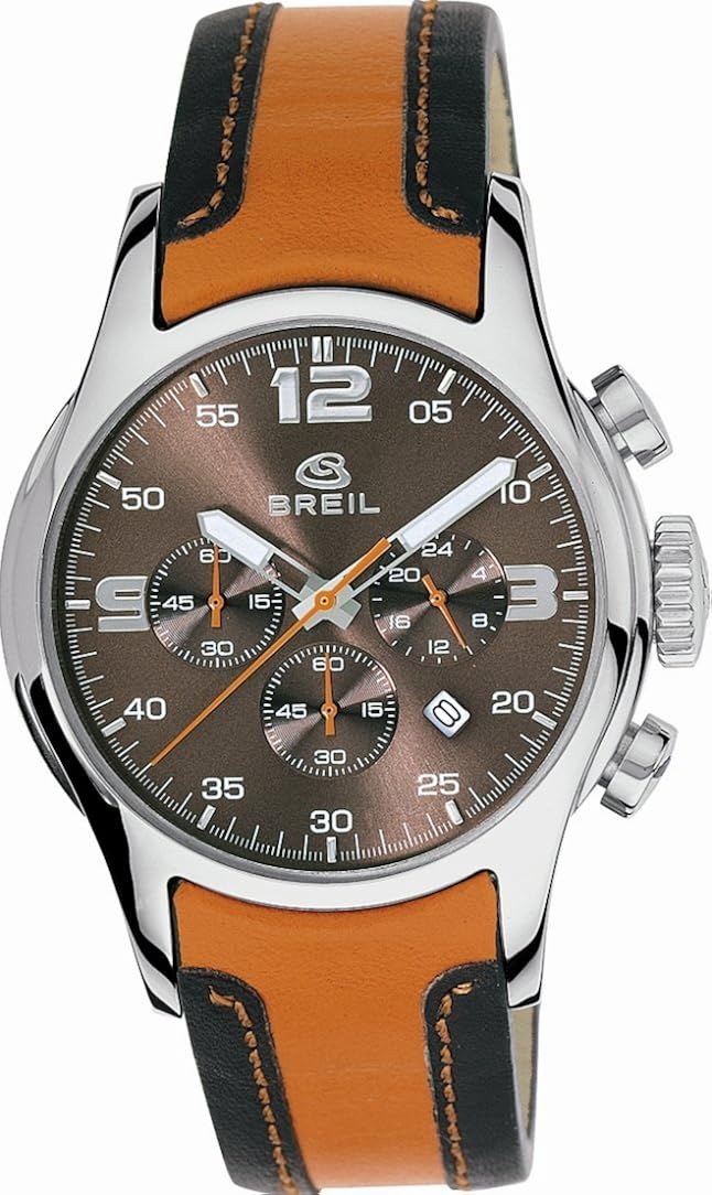 Breil BW0059 Gents 'Globe' Brown and Orange Leather Strap Watch: Amazon ...