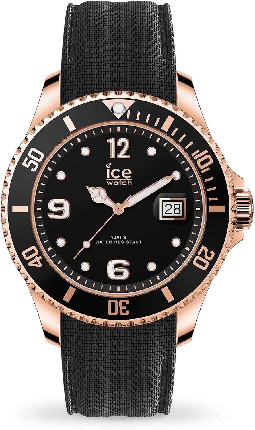 Ice-Watch - ICE steel Black Rose-Gold - Men's wristwatch with silicon ...