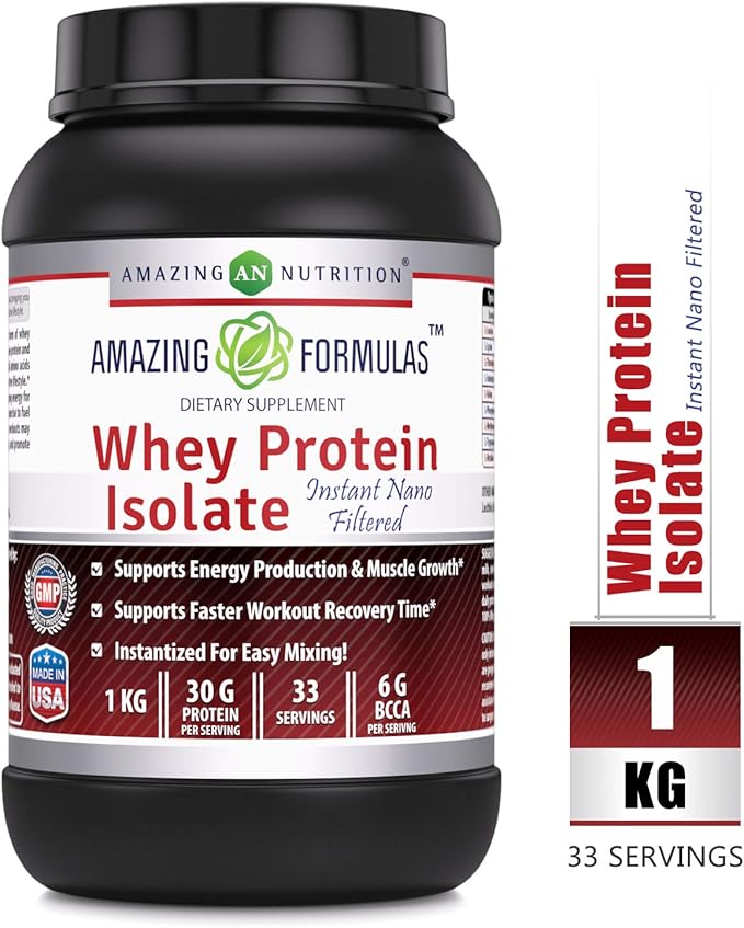 Amazing Formulas Whey Protein Isolate Powder 2 lbs 27g Protein Per ...