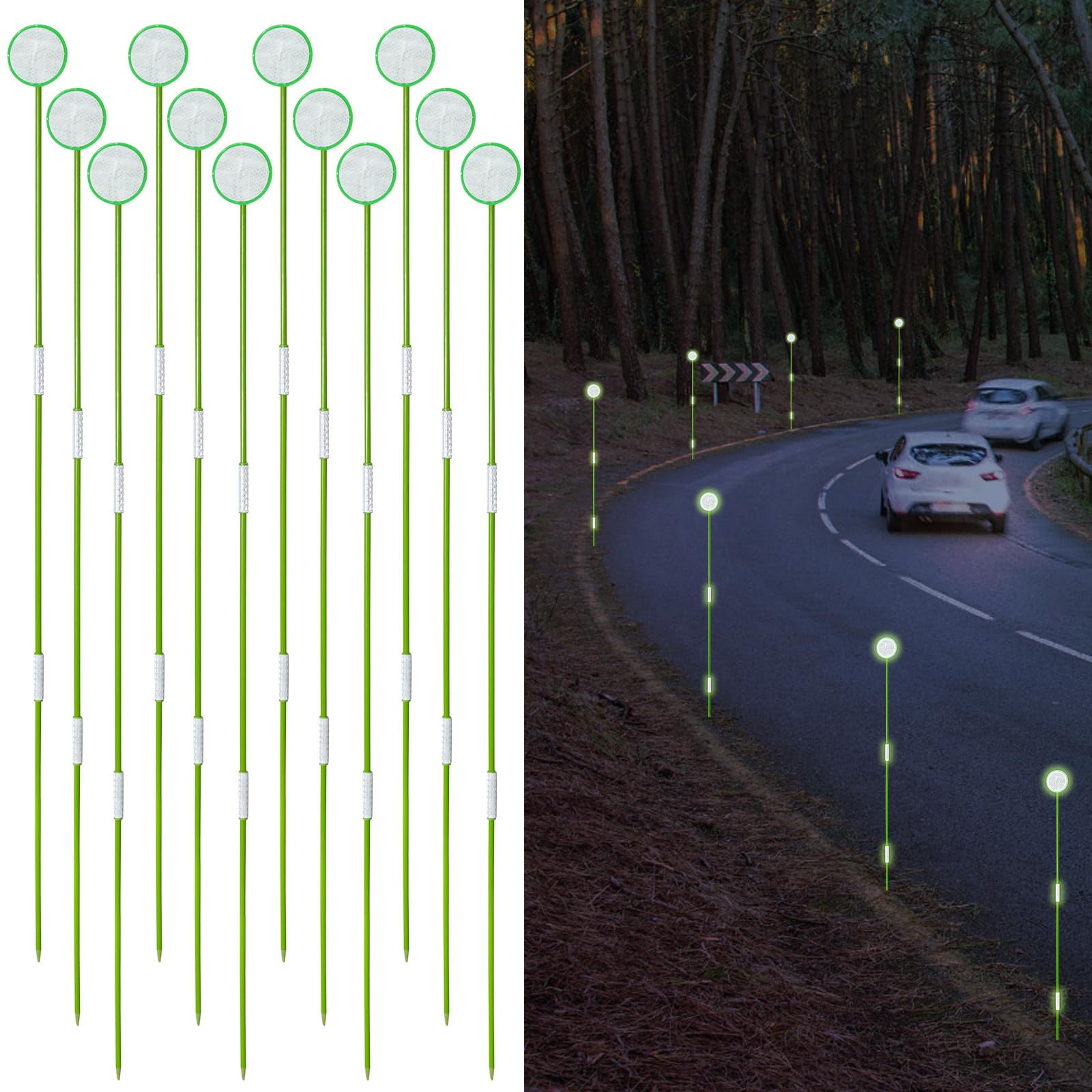 Driveway Markers Reflectors, Glow-in-The-Dark Lane Recognition ...