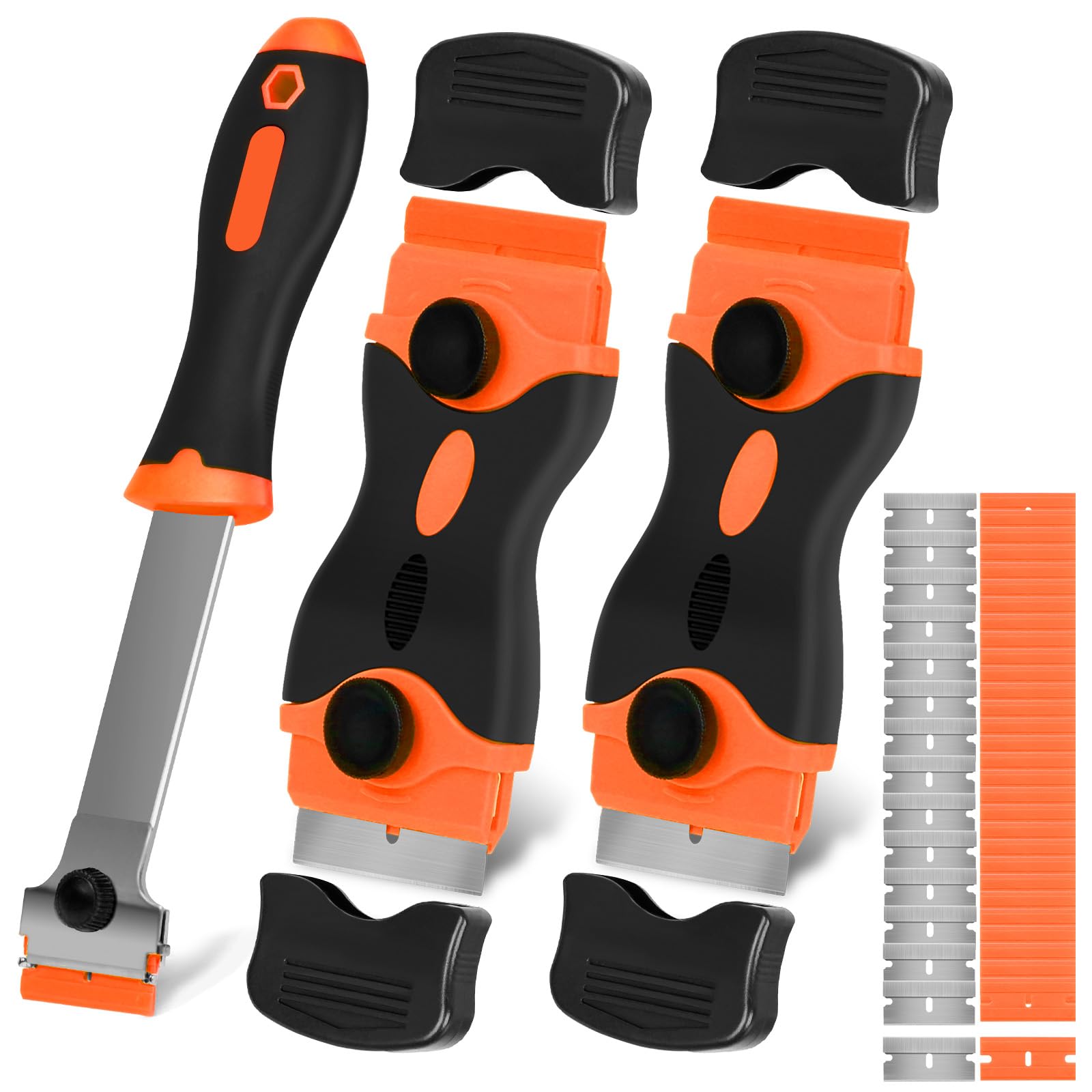 Razor Blade Scraper, 3 Pack Razor Scraper Tool with 45Pcs Razor Blades ...