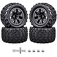 Amazon.com: AllinRC Pre-Glued 2.8 Tires 1/10 Scale RC Truck Wheels and Tires 12mm Hex for ...