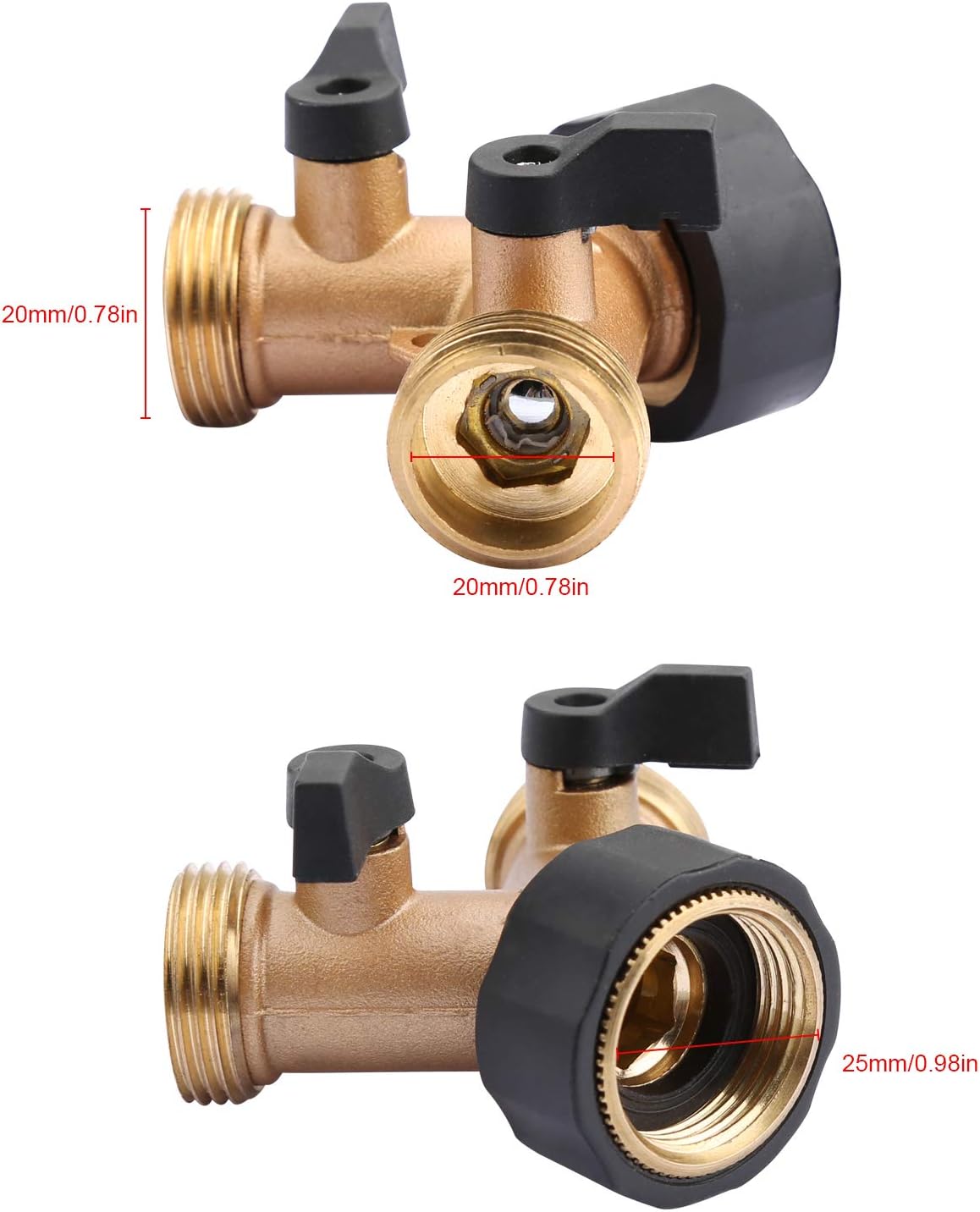 Hose Tap Splitter 2 Way Y Shape 3/4 European Standard Thread, with ...