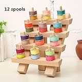 Amazon.com: US Art Supply Premium Beechwood 60-Spool Sewing ...