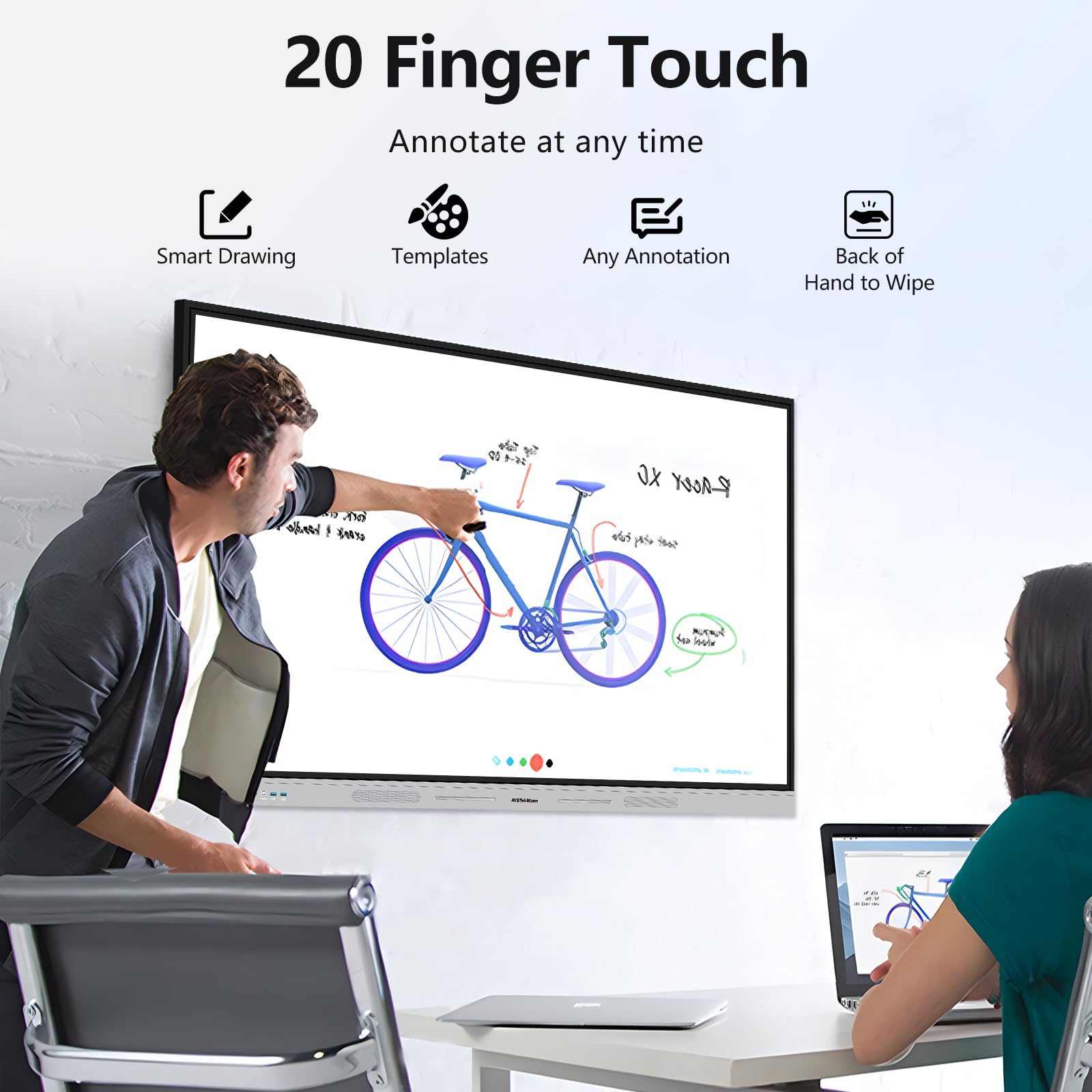 Mua Smart Board 75" 4K Electronic Interactive Whiteboard Touch Screen, Digital Smart Whiteboard ...