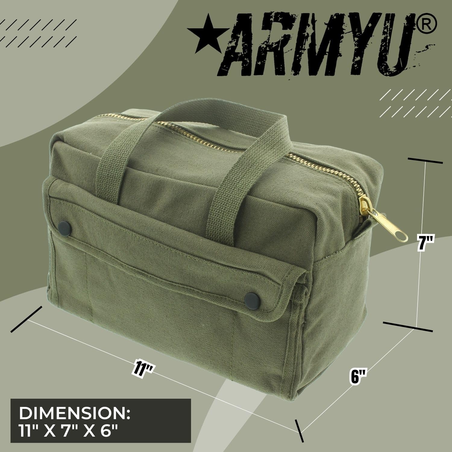 ARMYU Heavy Duty Small Tool Bag Tactical Cotton Canvas Mechanics Bag ...