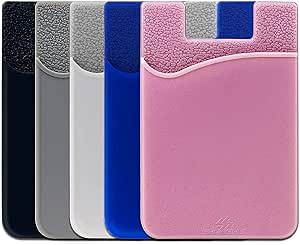 Amazon.com: SHANSHUI Phone Card Holder, Silicone Adhesive Stick-on ID Credit Card Wallet Phone ...