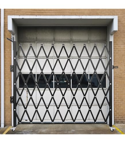 Powder Coated Folding Barrier Gate 12ft Wide Double Folding Security ...
