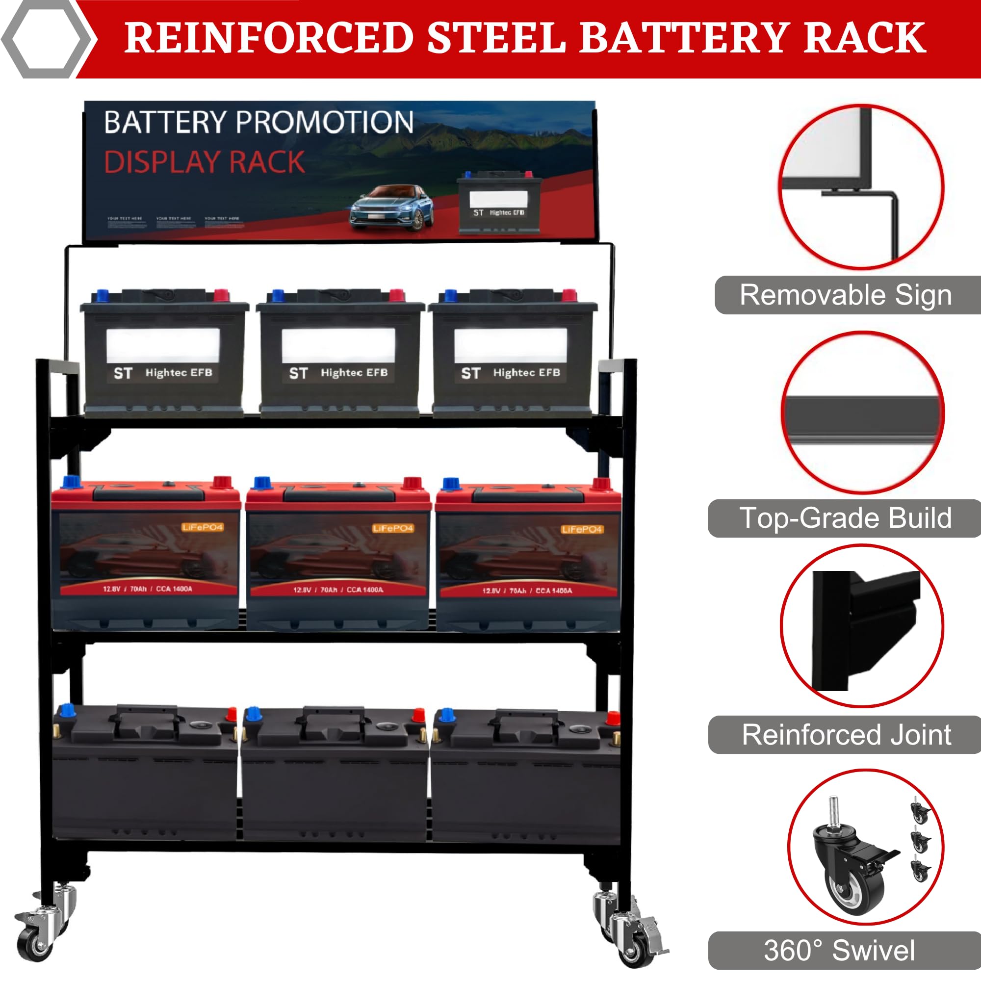 Mua EROTASH Battery Rack, Car Battery Rack, Battery Display Rack ...