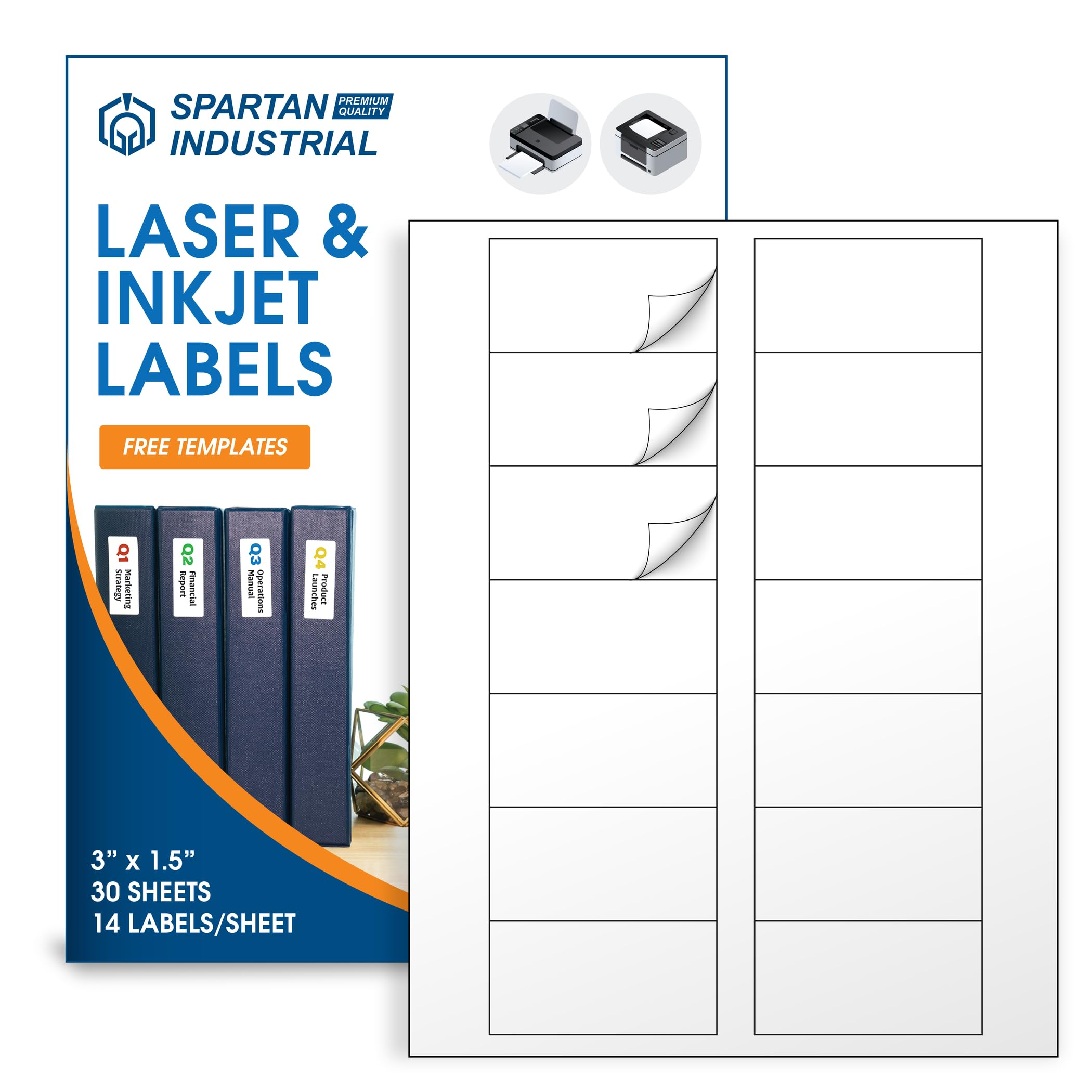 Mua Spartan Industrial Printable Laser and Inkjet Labels - 3" X 1.5 ...