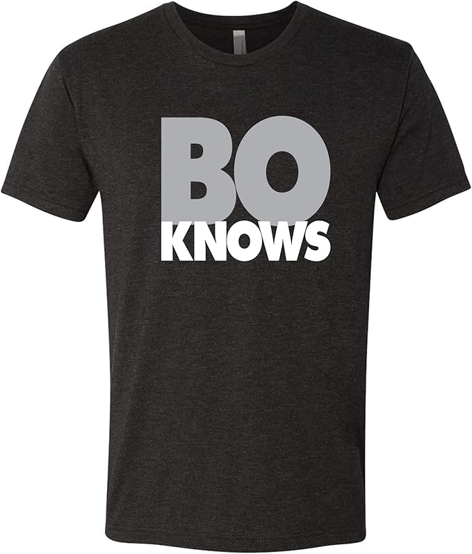 Amazon.com: Bo Knows (Grey/Black) Mens Triblend T Shirt: Clothing