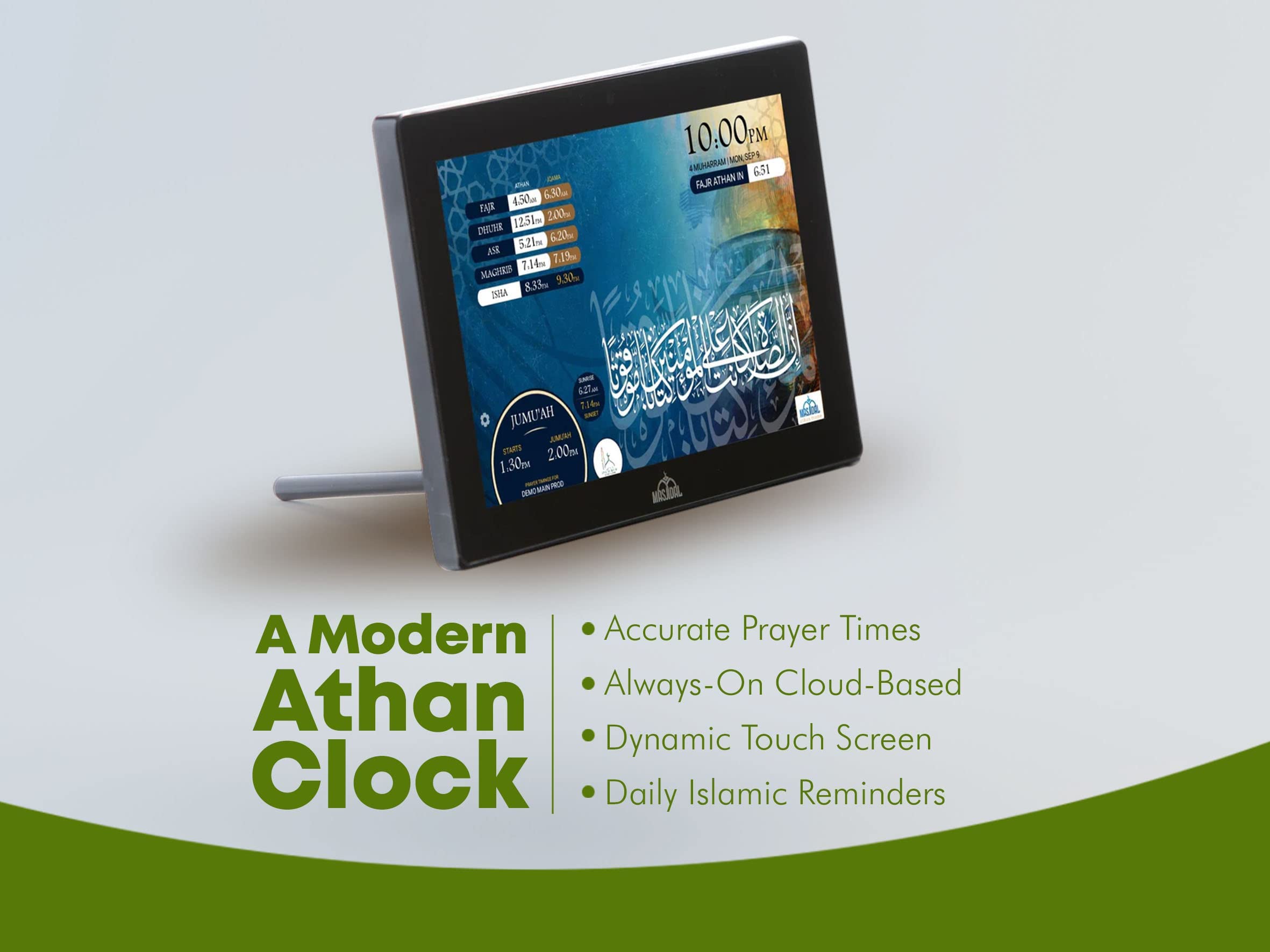 Mua Masjidal 10" Digital Azan Clock with WiFi, Dynamic Touch Screen ...