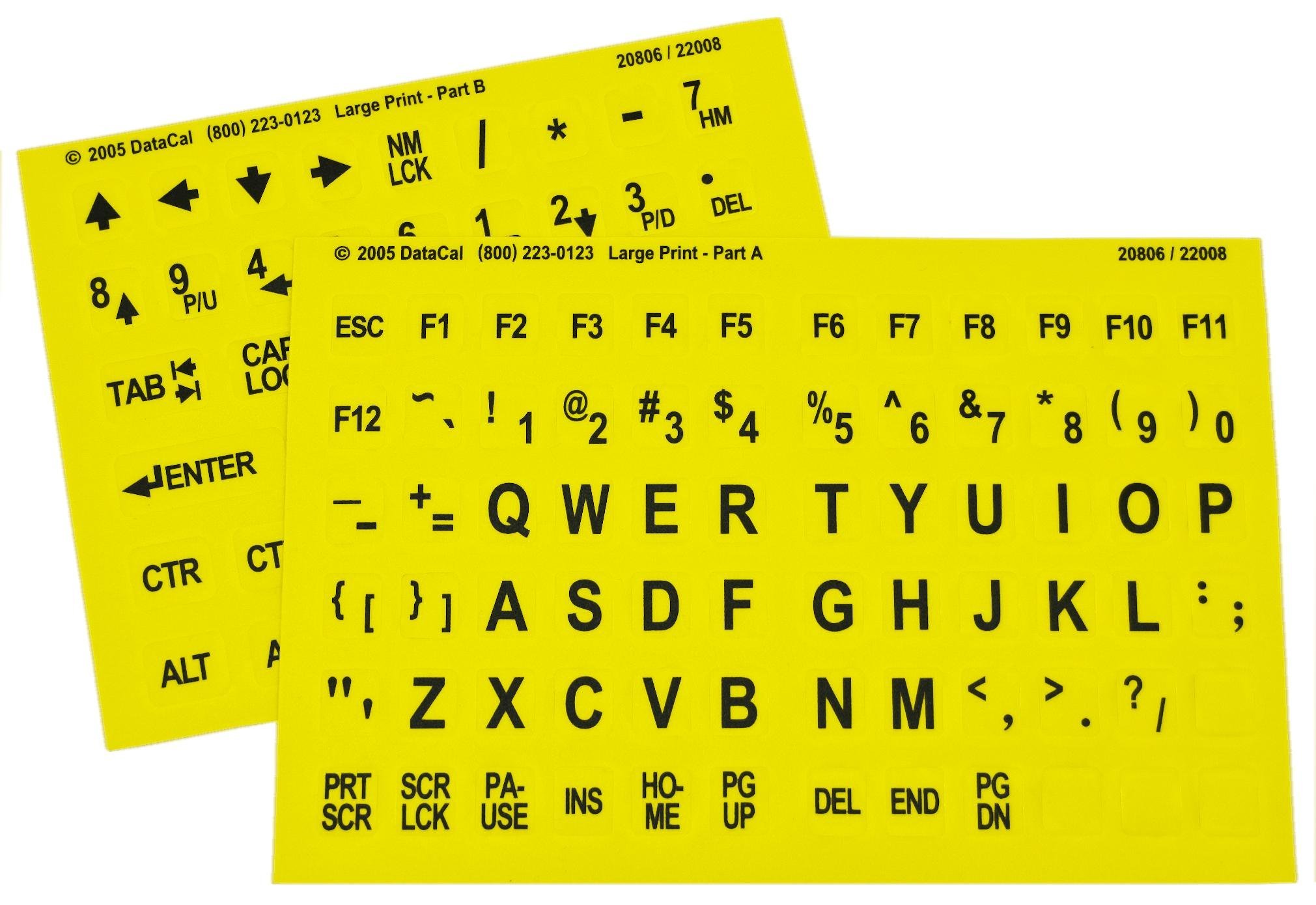 Mua Large Print Key-Top Stickers - Black On Yellow Background, Non ...