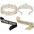 Amazon.com: Saintrygo Prom Prince Princess Crown Set with Sashes 80s ...