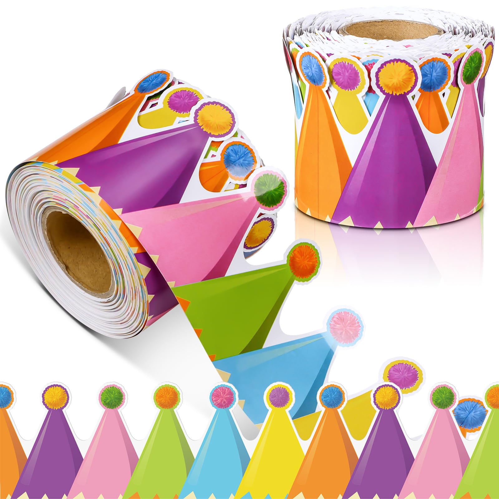 Spiareal 68.9 Feet Birthday Hat Border Bulletin Board Border Flower ...