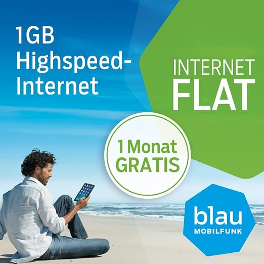blau.de Prepaid Handy SIM Karte mit 1 GB Internet Flat (1. Monat ...