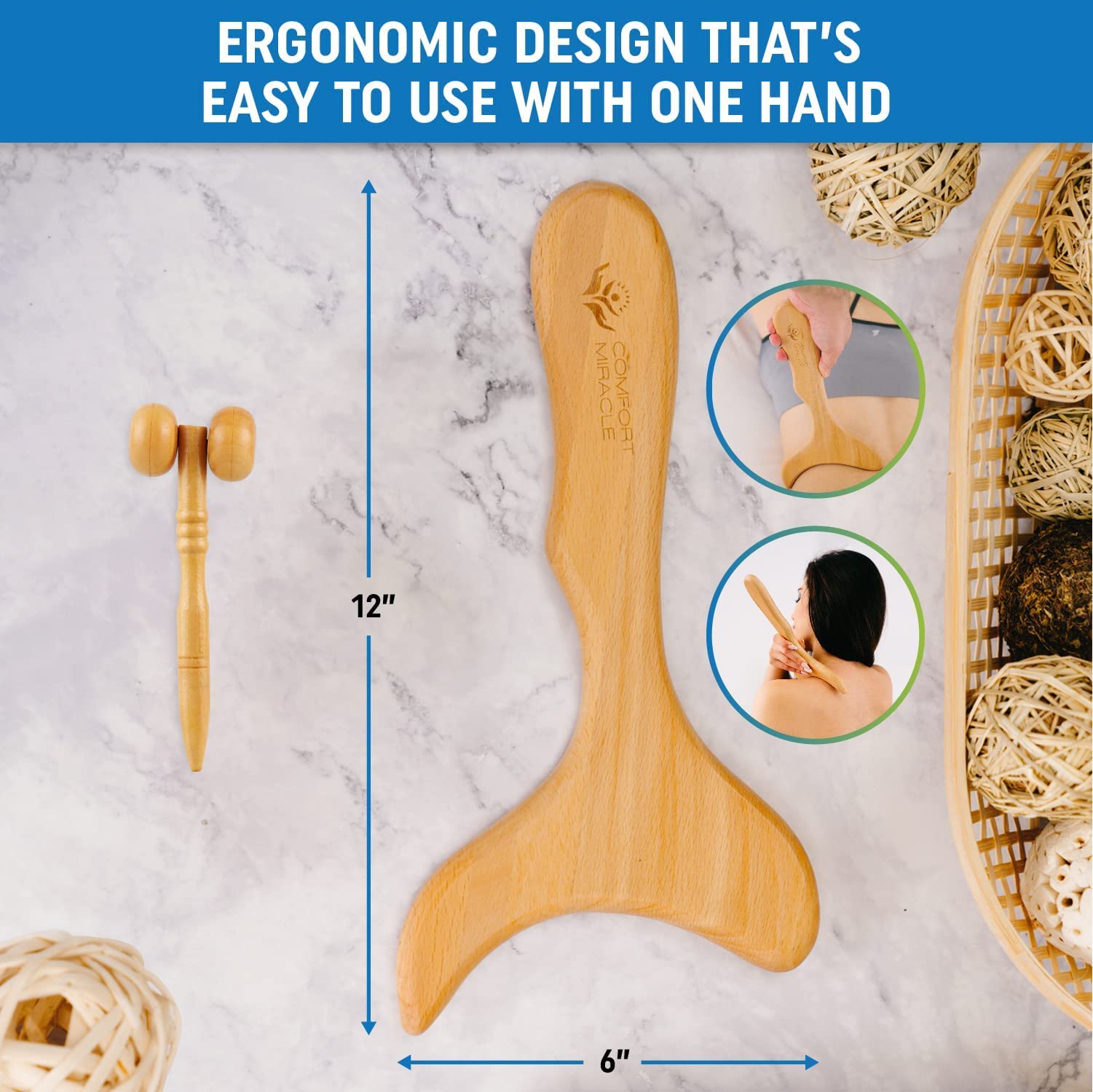 Mua Comfort Miracle Wooden Lymphatic Drainage Massager - Natural Wood ...