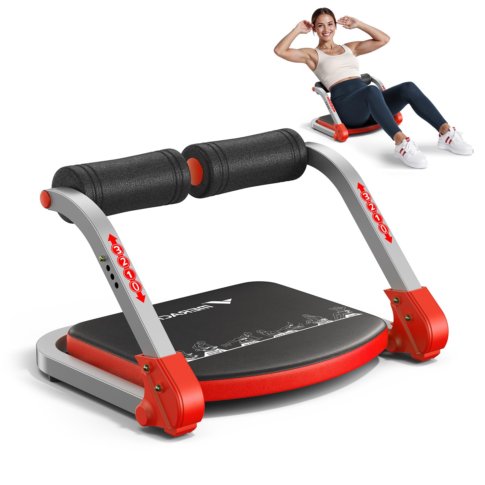 MERACH Ab Machine for Home Gym, Adjustable Ab Trainer with 3 Resistance ...