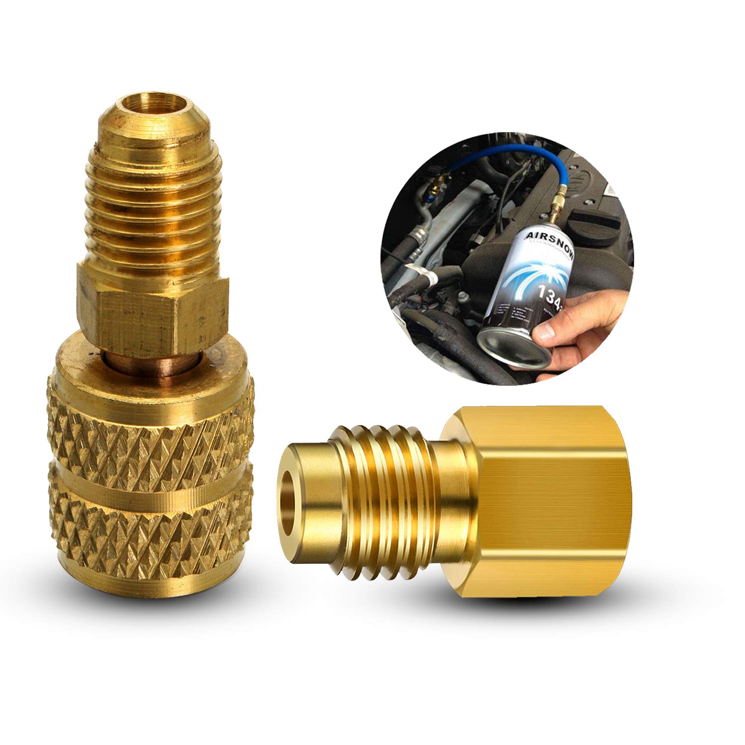 R134A Refrigerant 6015 Tank Adapter to R12 R22 Fitting Adapter 1/2 ...