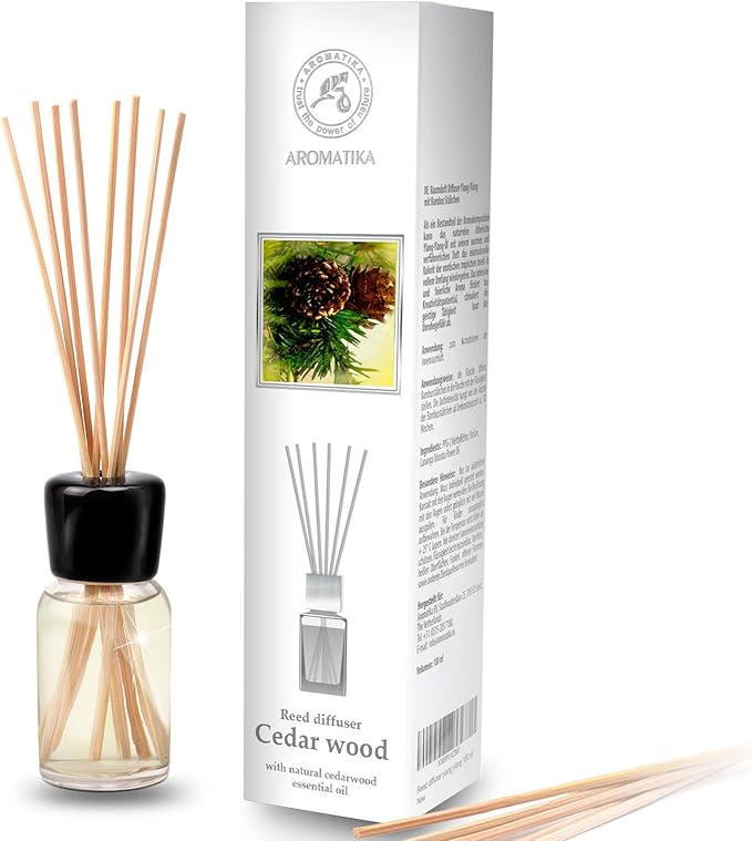 Cedarwood Diffuser w/Cedarwood Oil 100ml - Scented Reed Diffuser Gift ...