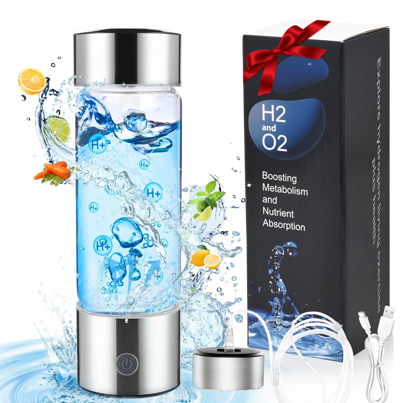PYOF 2024 New Hydrogen Water Bottle, Hydrogen Water Bottle Generator Portable Rechargeable for ...
