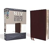NIV, Thinline Reference Bible, Large Print, Bonded Leather, Burgundy ...