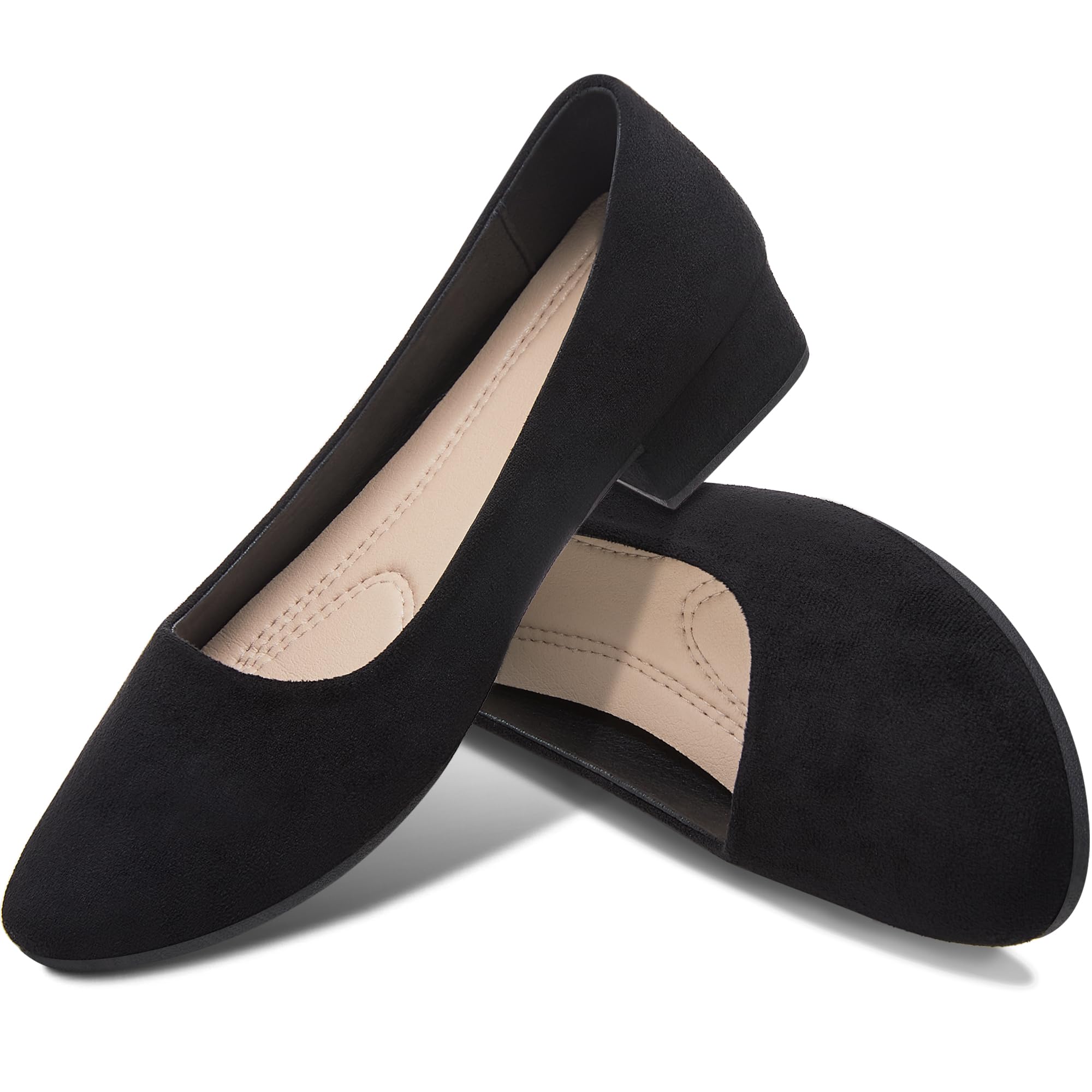 AISFAES Women Pumps Low Chunky Rounded Toe Heels Healed Dress Pumps ...