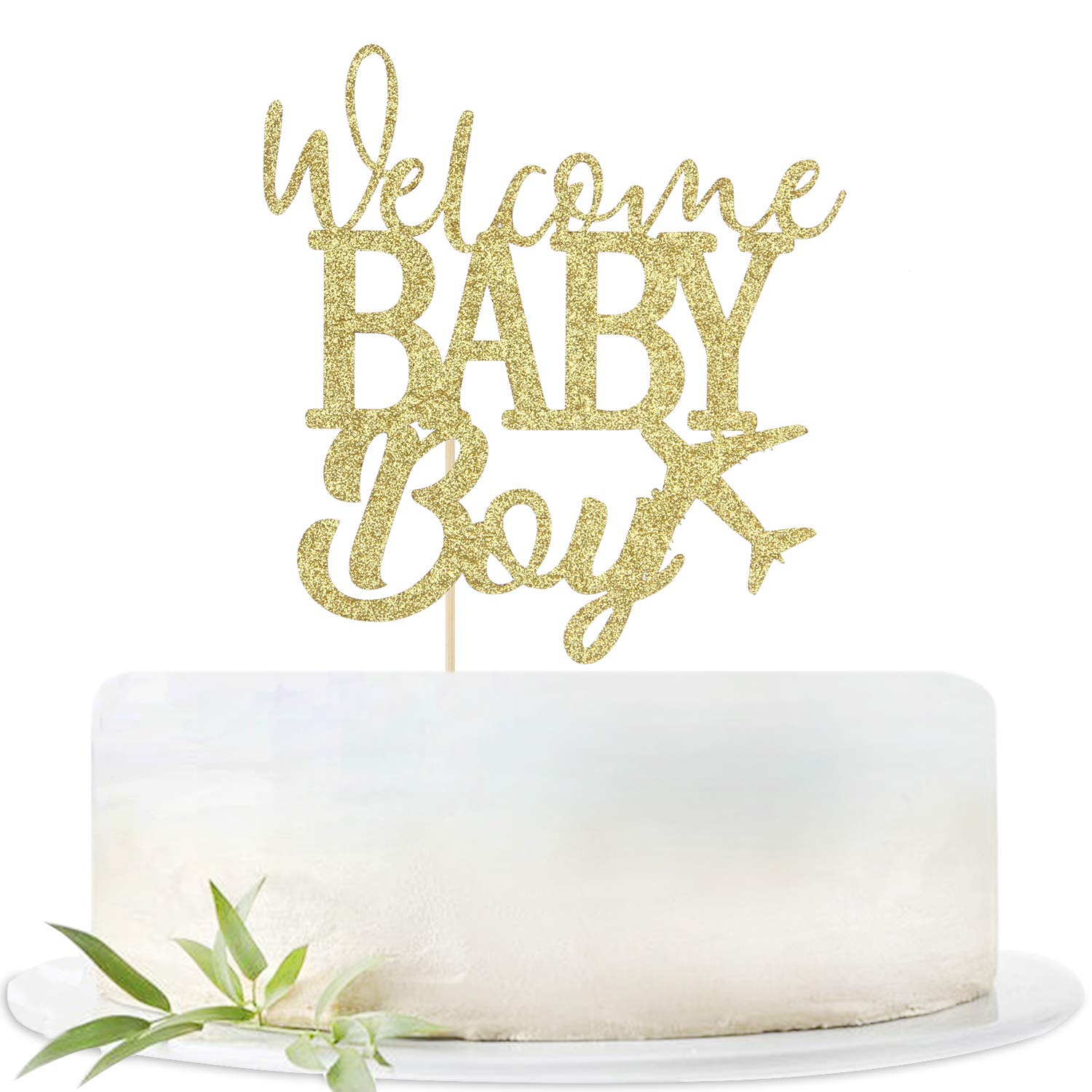 Buy Glitter Welcome Baby Boy Cake Topper-Boy Baby Shower Theme Party ...