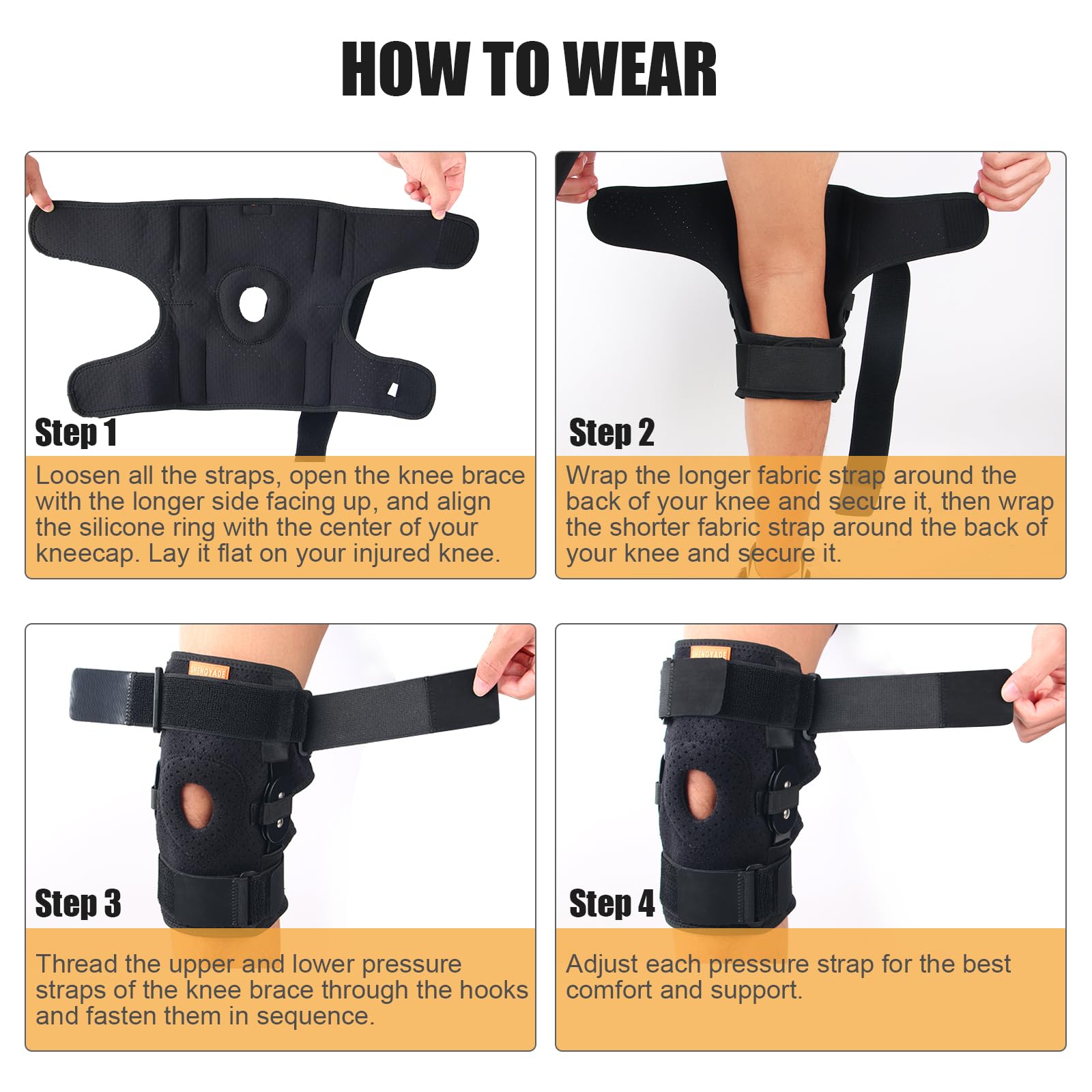 Mua Hinged Knee Brace, Adjustable Knee Support Wrap for Men&Women, Pain ...
