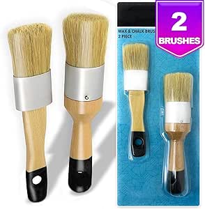 Amazon.com: Chalk, Milk Paint and Wax Brush Set for Stencil Brushes ...