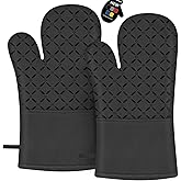 Amazon.com: 1 Pair Short Oven Mitts, Heat Resistant Silicone Kitchen ...