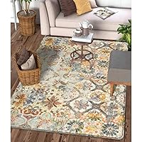 Amazon.com: Lahome Floral Medallion Collection Area Rug - 4’ X 6’ Non ...