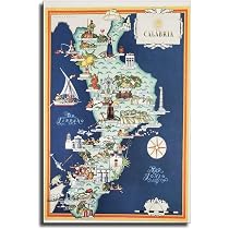 Arte Ottocento In Calabria Italy Map Calabria (Italy), Elevation Tint
