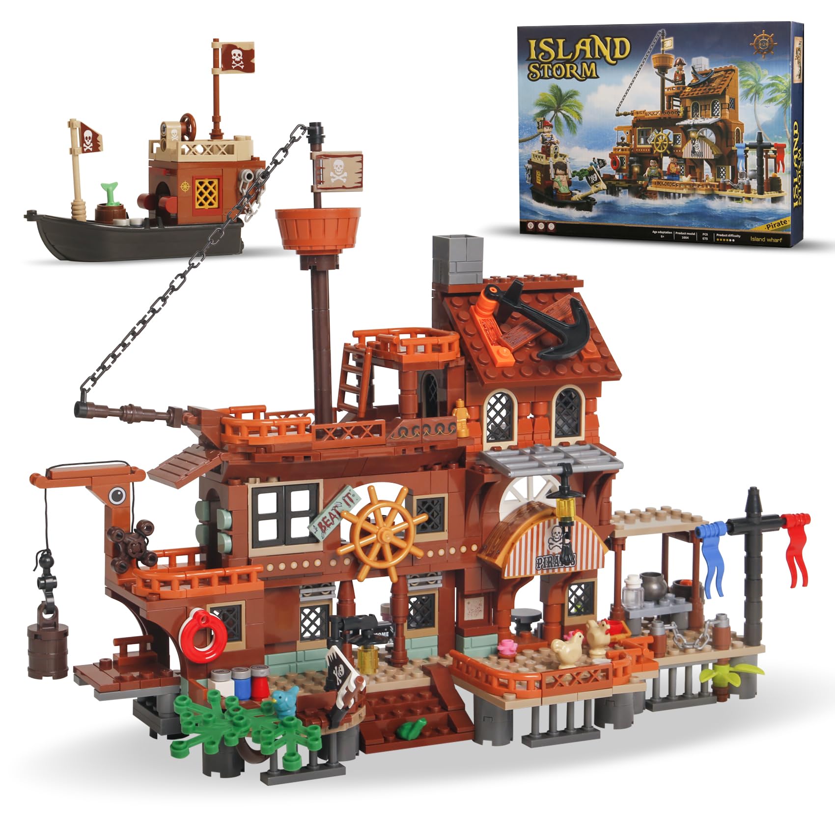 Mua 675PCS Island Storm Building Blocks Set(Compatible with Lego Pirate ...