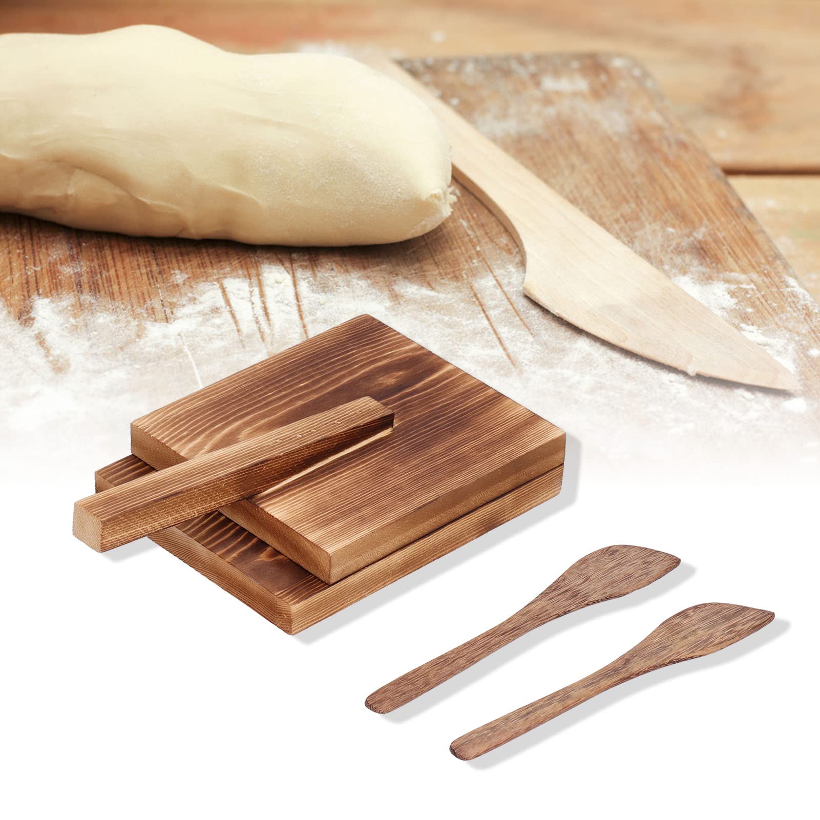 Wood Tortilla Press, Dumpling Skin Maker Presser, Wood Dough Presser ...
