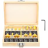 WORKPRO Router Bits, 15-Piece Router Bits 1/4-Inch Shank Tungsten ...