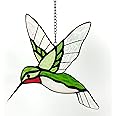 Amazon.com: JIABEI Hummingbird Stained Glass Window Hangings ...