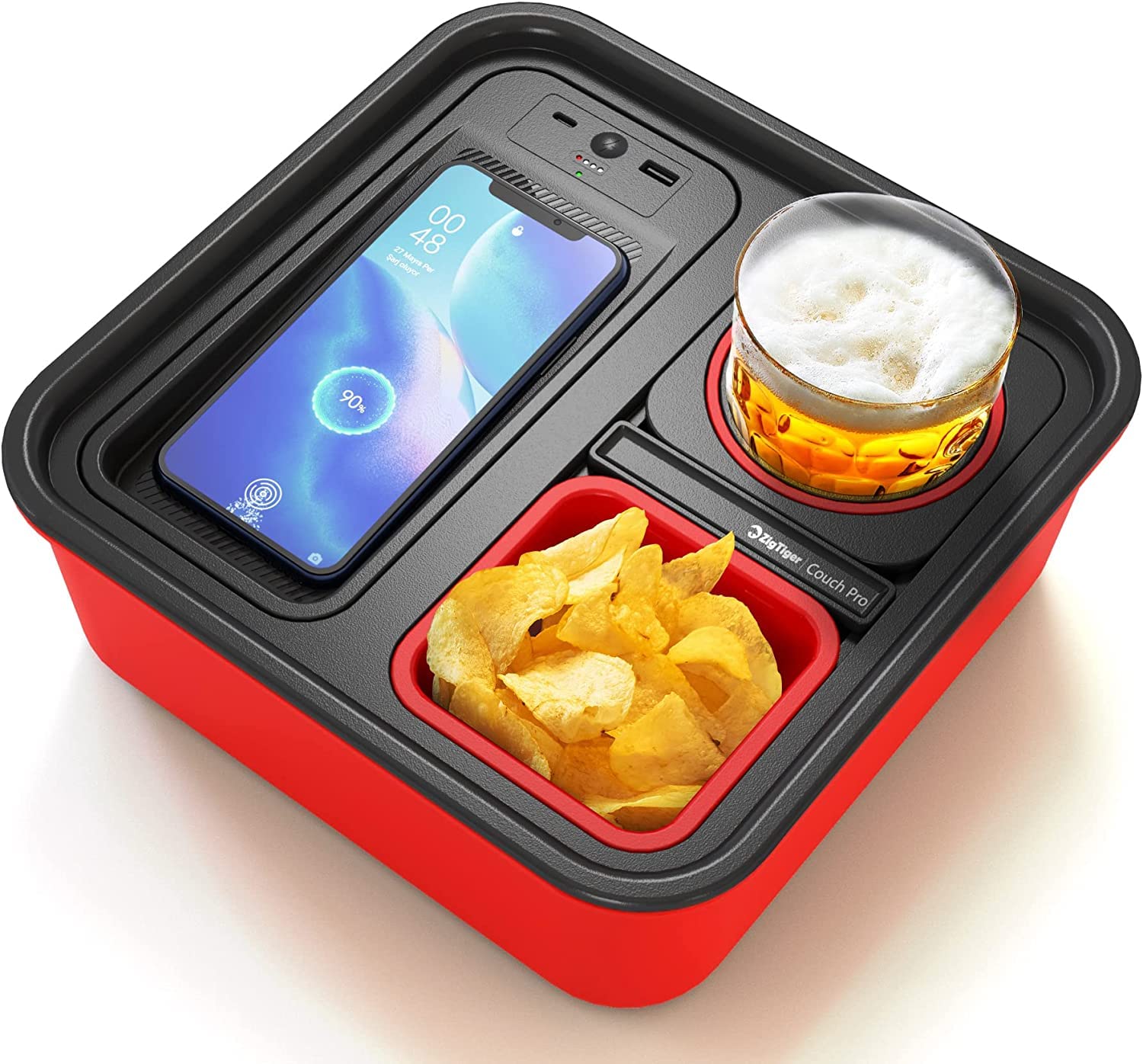 Mua Zigtiger Couch Tray - Self Balancing Cup Holder, Drink Snack Caddy ...