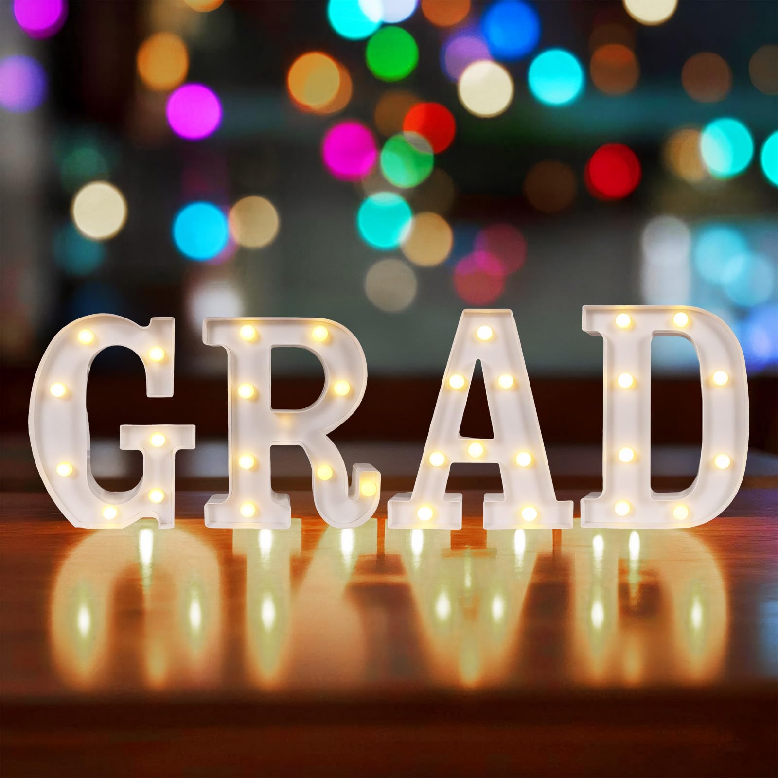 MEHOFOND 2025 Graduation Decorations, 4 Grad Light Up Letters, Class of ...