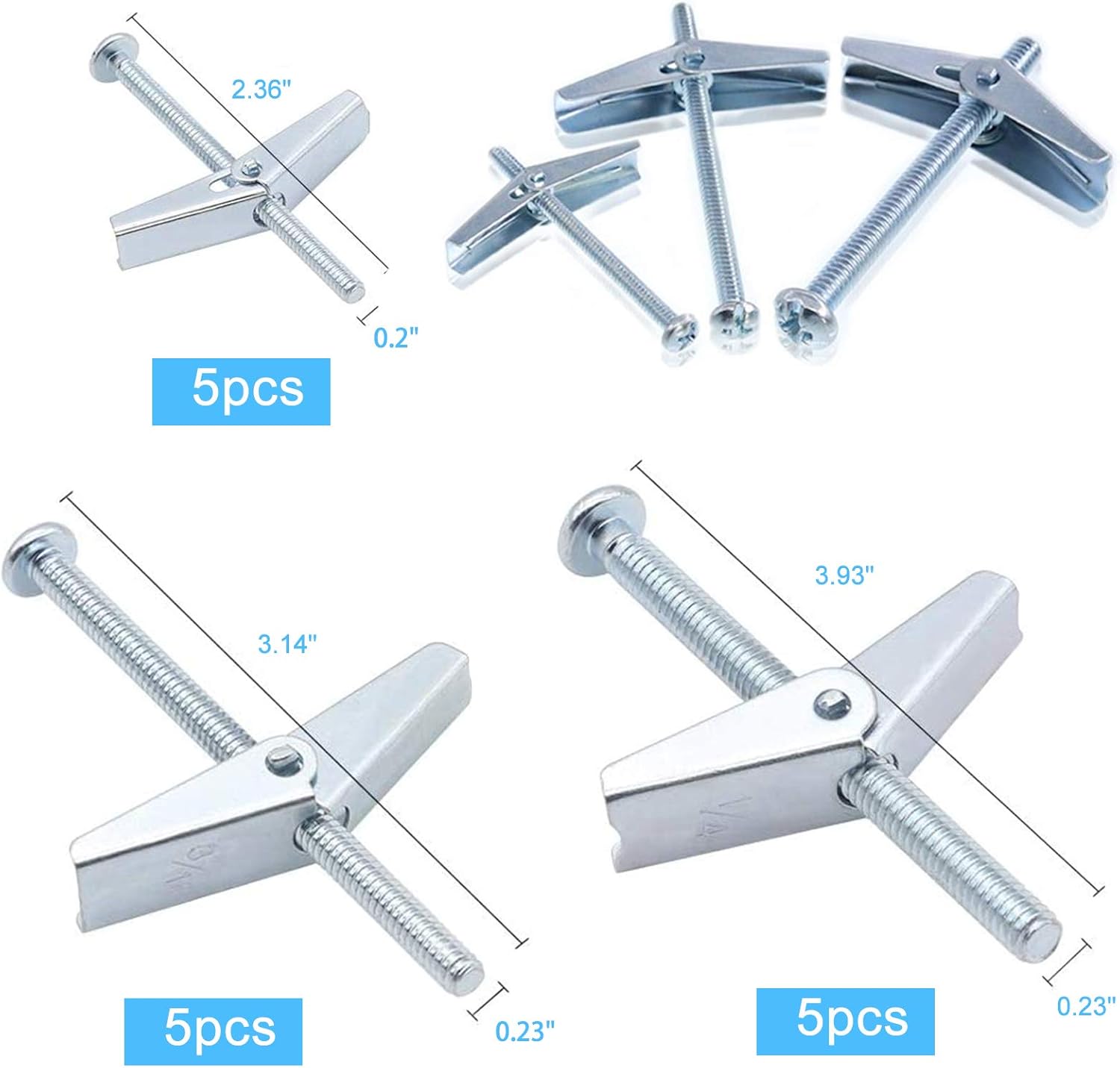 Wing Spring Toggle Bolt and Wing Nut Drywall Anchor Hollow Wall ...