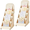 DoubleFill 2 Pcs Greeting Card Display Stand 6 x 11.8 x 15.4 Inch 4 Tier Retail Display Stand ...
