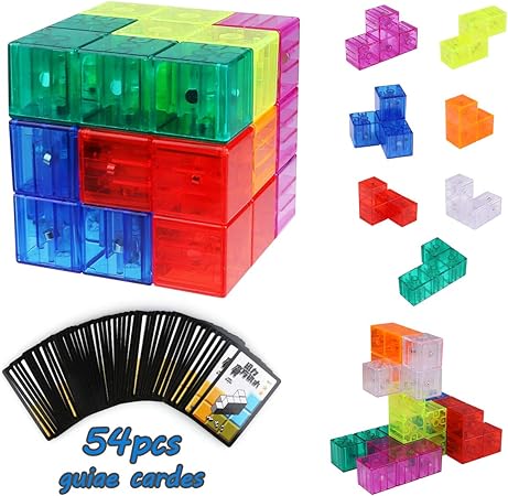 PROACC Magnetic Magic Cube, 7pcs Magnet Building Blocks Bricks Toy ...