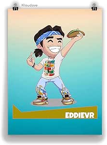 Amazon.com: EddieVR Poster Eddie VR Gaming Youtuber Merch Art Wall ...