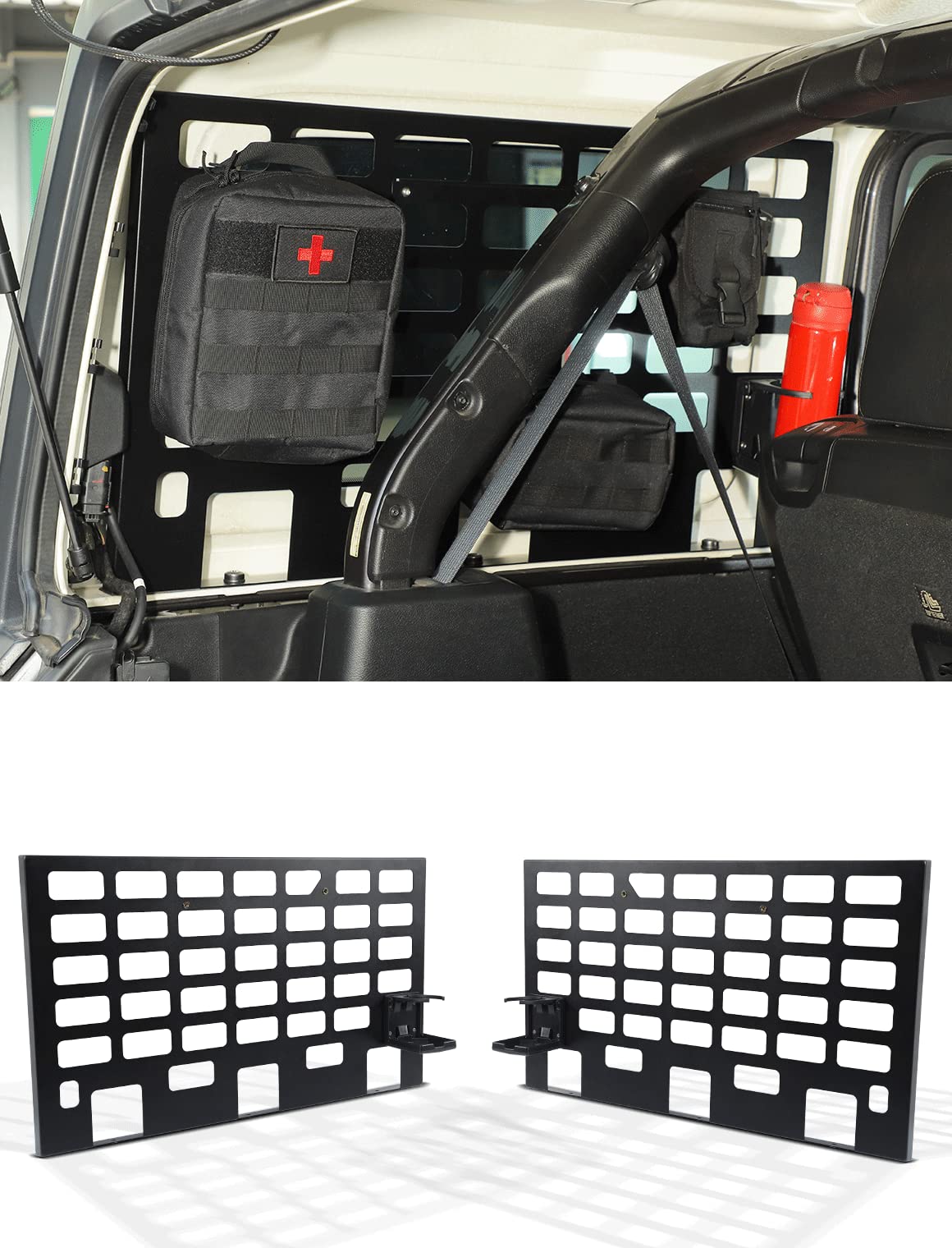 Savadicar Rear Window Side Storage Racks, Back Cargo Metal Carrier ...
