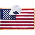 Amazon.com : AMZFLAG Embroidered American Flag with Fringe 3x5 ft ...